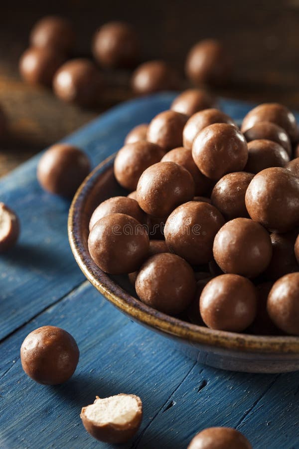 Dark Chocolate Malted Milk Balls Stock Image - Image of sweet, round ...