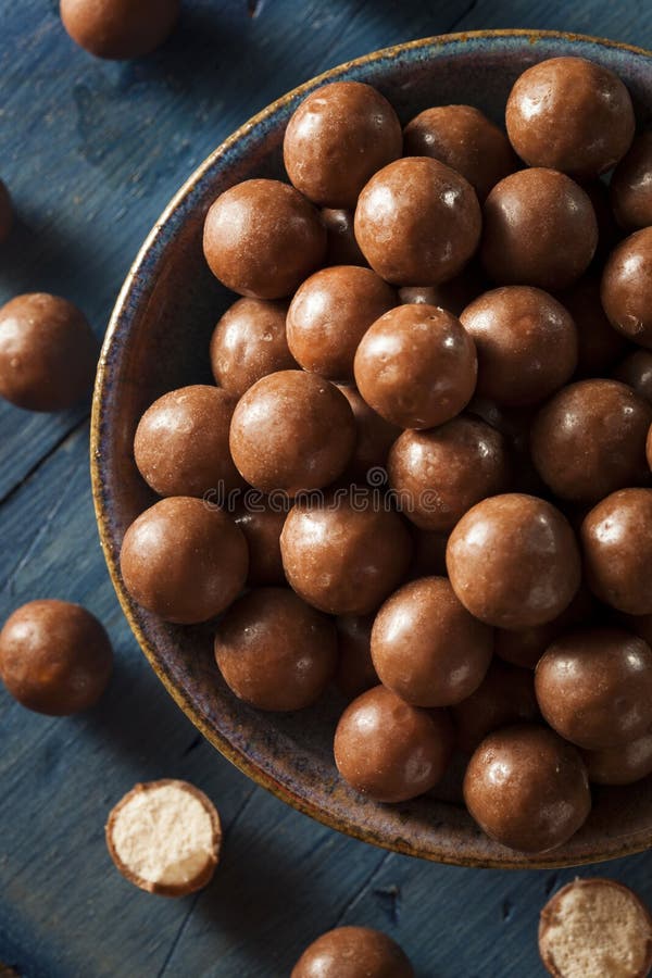 Dark Chocolate Malted Milk Balls Stock Image - Image of sugar ...