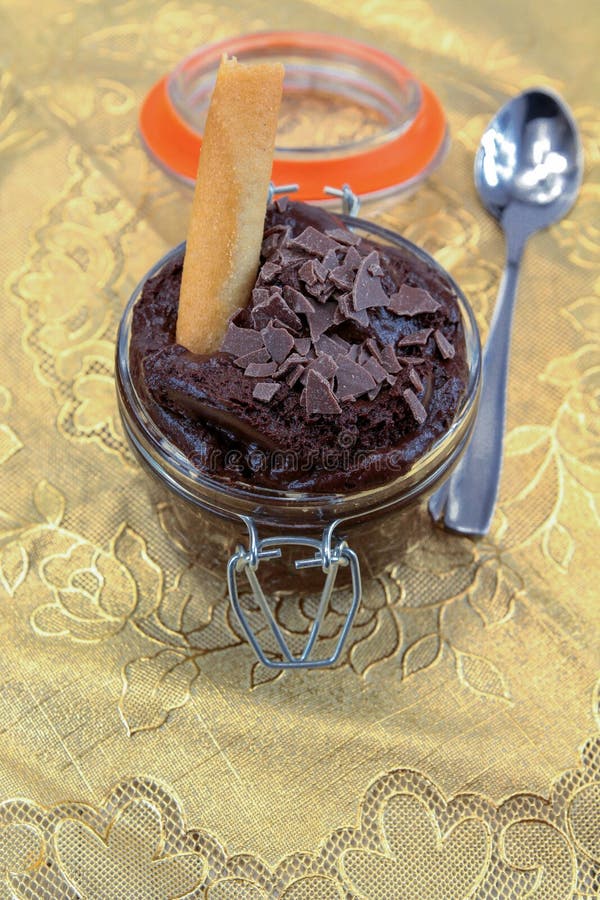 Dark chocolate mousse stock image. Image of closeup - 162465559