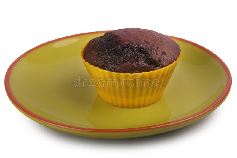 Dark Chocolate Muffin stock photo. Image of meal, dish - 69748500