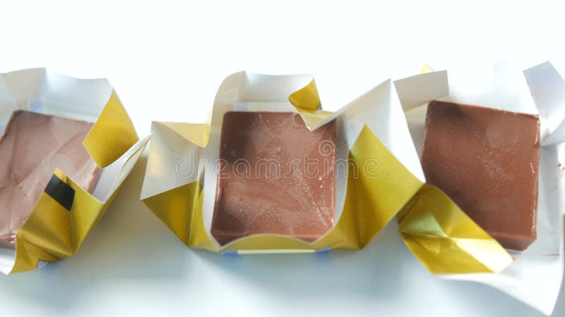 Dark Chocolate on Paper Packet Stock Footage - Video of paper, food ...