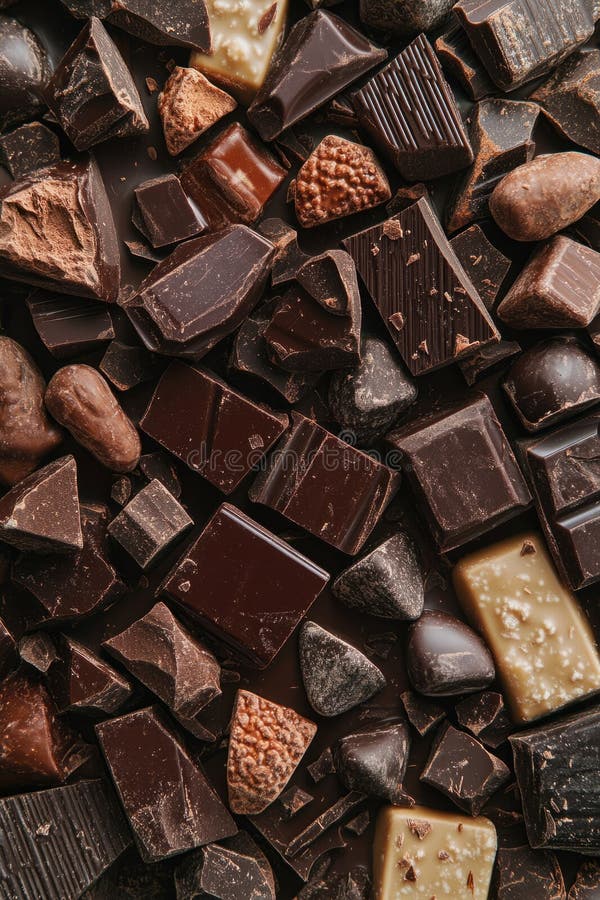 Dark Chocolate Pieces, Assorted Dark Chocolate Pieces in Various Shapes ...