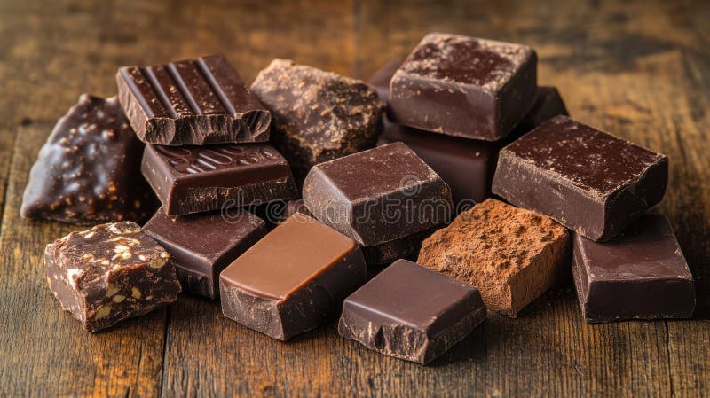 Dark Chocolate Pieces, Assorted Dark Chocolate Pieces in Various Shapes ...