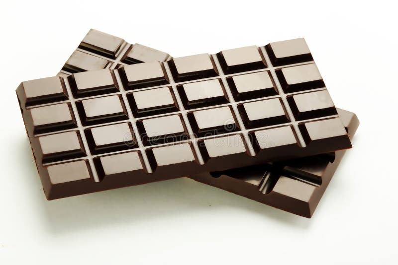 Dark Chocolate Plates on a White Background Stock Photo - Image of ...