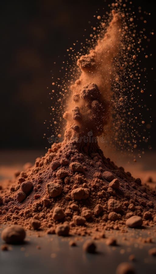 Dark Chocolate Powder Explodes, Dramatic Swirling Effect , Dust ...