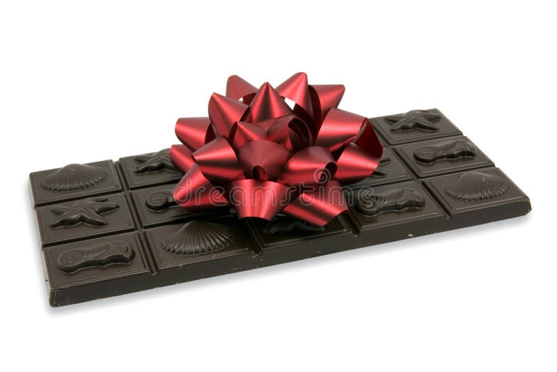 Dark Chocolate with Red Bow Stock Photo - Image of food, jubilee: 17466068