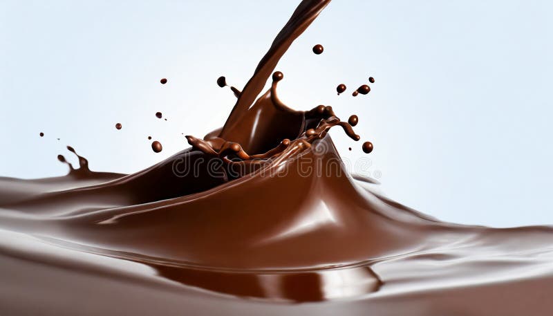 Dark Chocolate Splash, Chocolate Flowing, 3d Illustration Stock ...