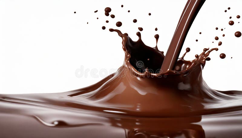 Dark Chocolate Splash, Chocolate Flowing, 3d Illustration Stock ...