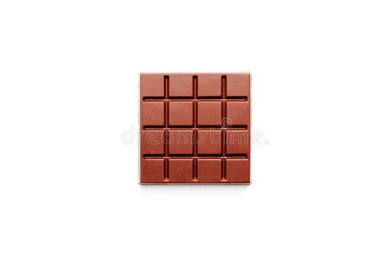 Dark Chocolate Square Shape on a White Background from Top View ...