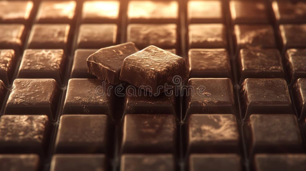 Dark Chocolate Squares Arranged in a Grid Pattern Stock Illustration ...