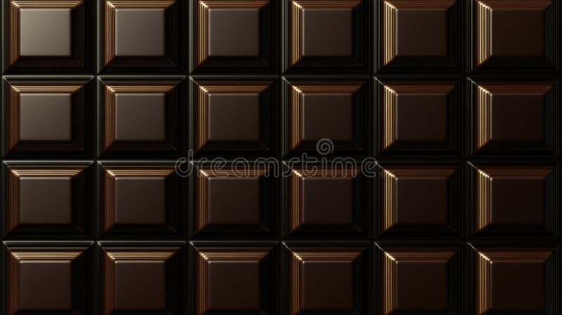 Dark Chocolate Squares Arranged in a Precise Grid, Featuring Deep Brown ...
