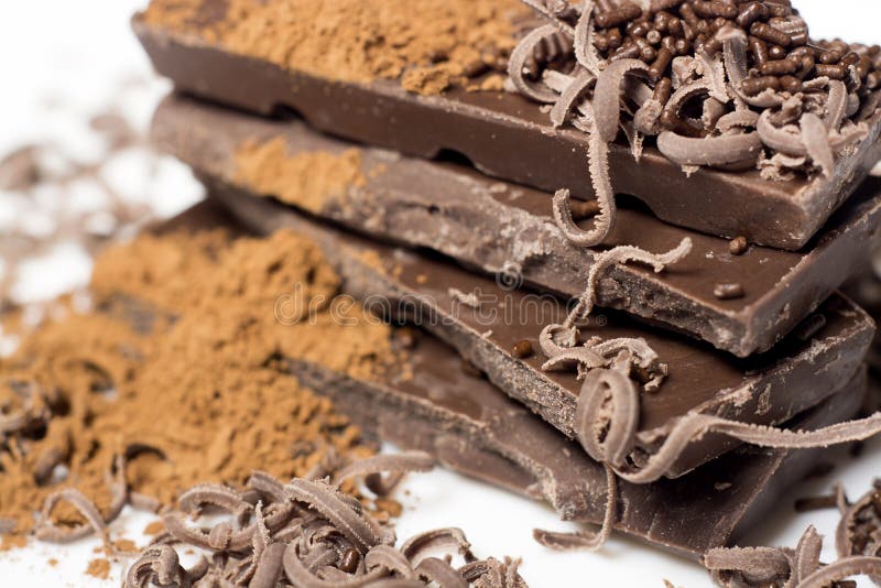 Dark Chocolate on the Table Stock Image - Image of close, aroma: 64099873