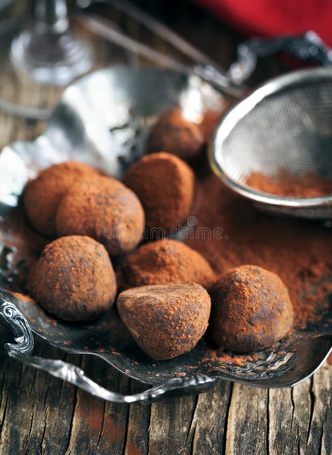 Dark chocolate truffles stock photo. Image of ingredient - 51079636
