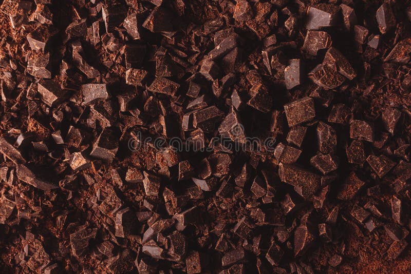 Dark Chopped Chocolate Background. Stock Image - Image of sweet, food ...