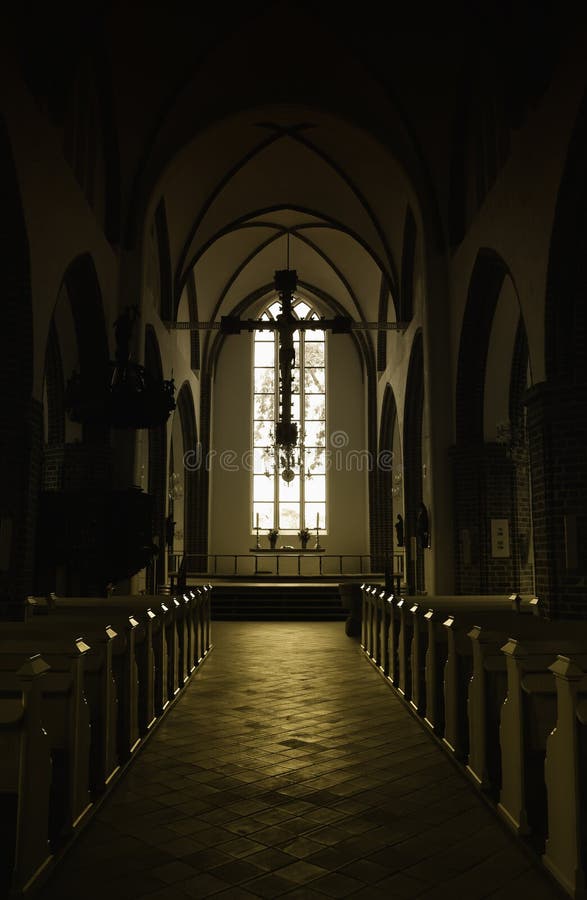 Dark church interior stock image. Image of interior, dark - 20895545