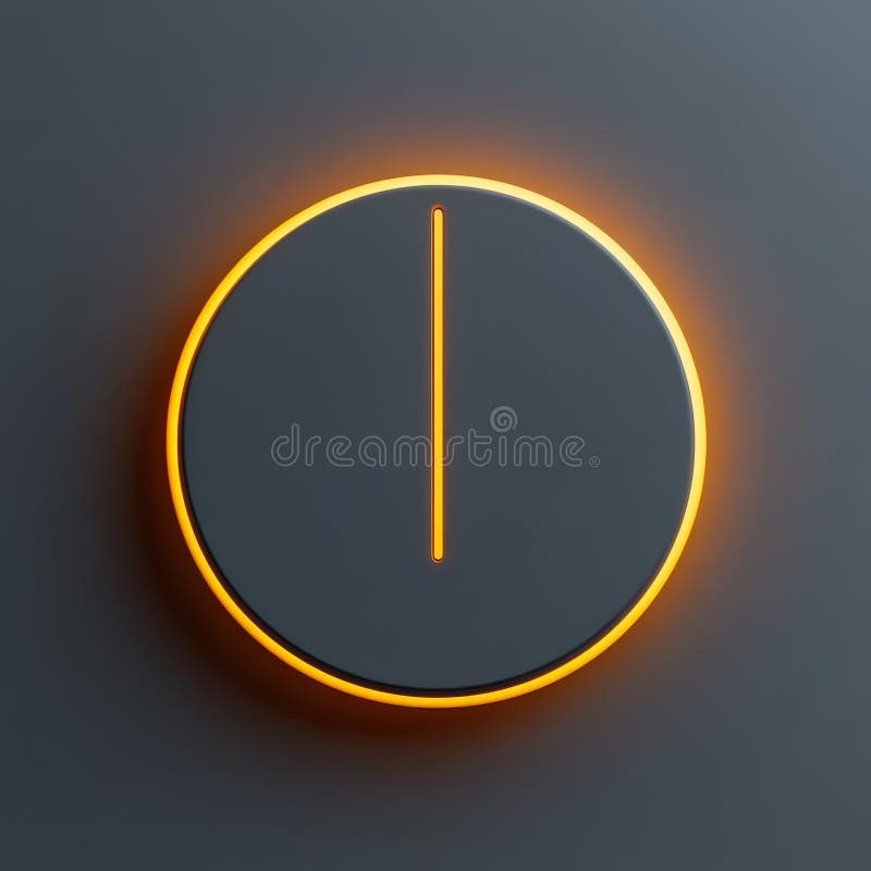 Circular Digital Button with Glowing Orange Outline Stock Illustration ...