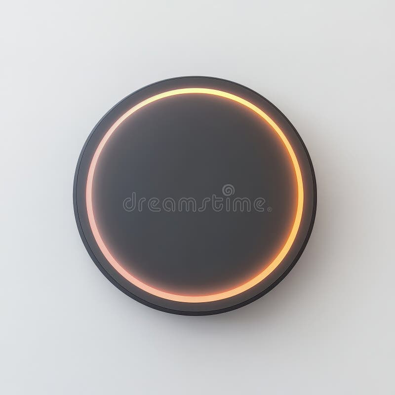 Dark Circular Panel with Soft Orange Glowing Edge Stock Illustration ...
