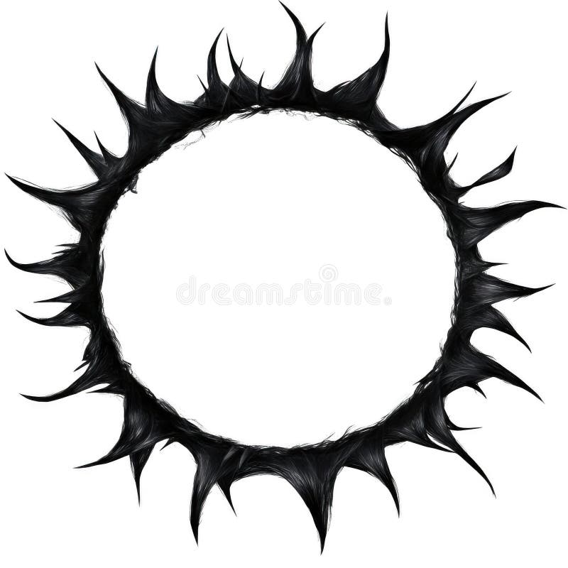Dark Circular Thorned Frame with Sharp Spikes and Intricate Details ...