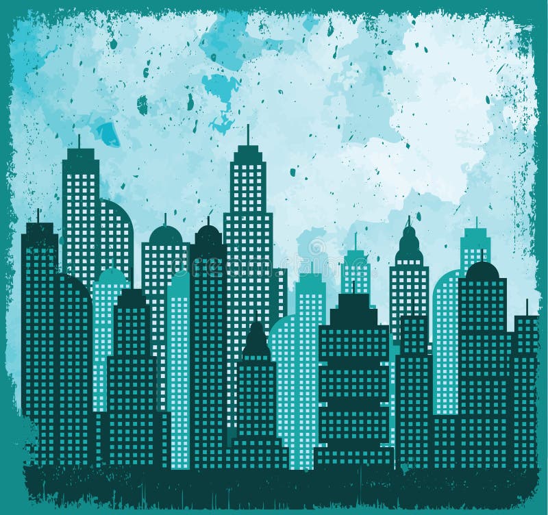 Dark City stock vector. Illustration of grunge, blocks - 27836038