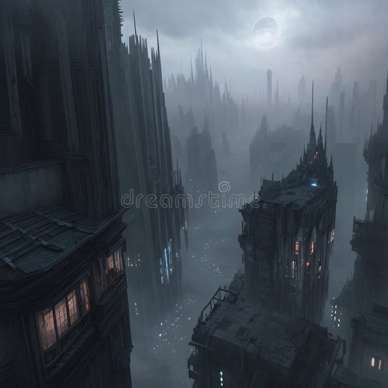 A Dark City Filled with Depression Stock Image - Image of depression ...