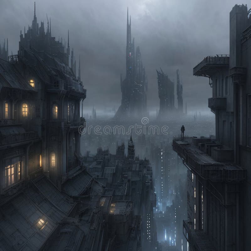 A Dark City Filled with Depression Stock Photo - Image of tired, filled ...