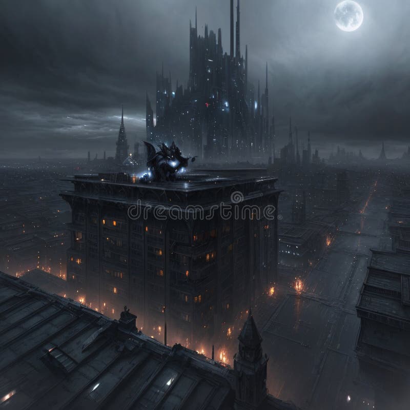 A Dark City Filled with Depression Stock Photo - Image of filled ...