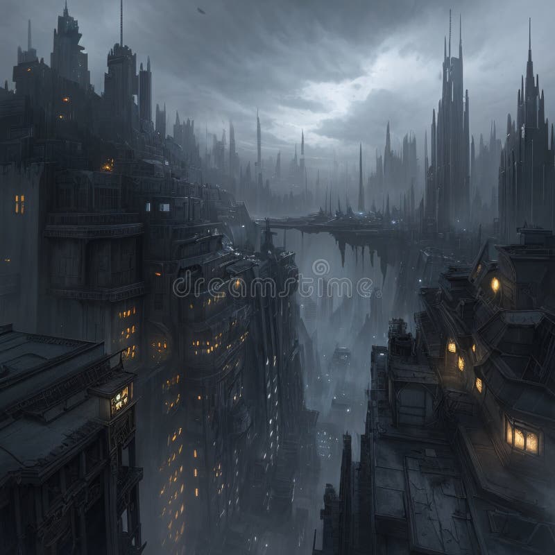 A Dark City Filled with Depression Stock Photo - Image of atmospheric ...