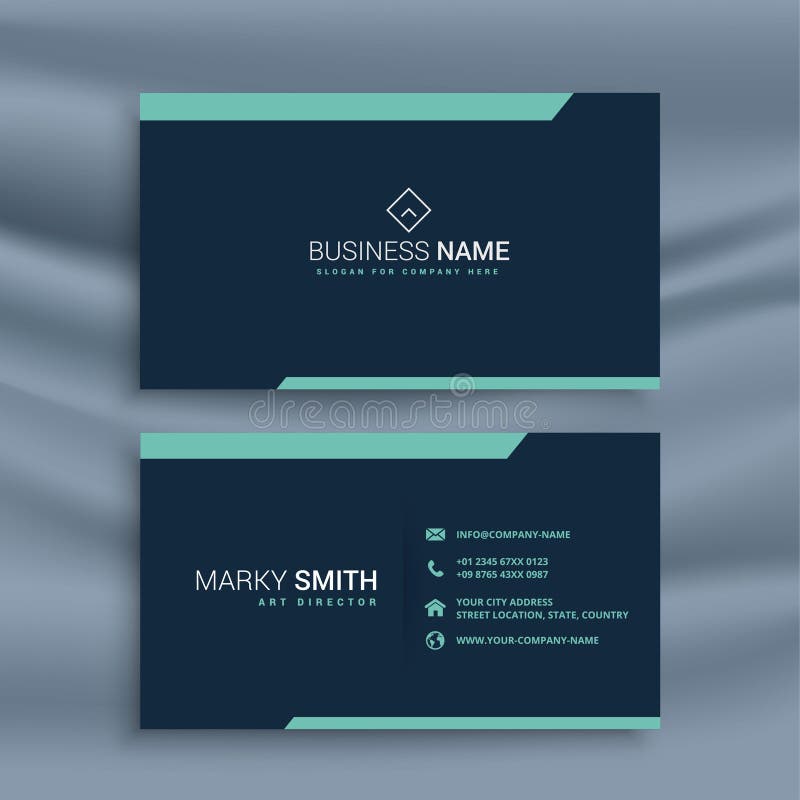 Dark Clean Business Card Template Stock Vector - Illustration of ...