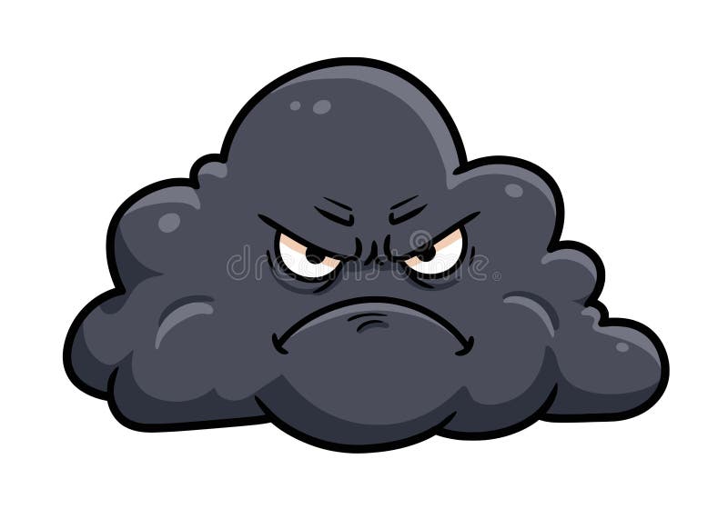 Angry cloud clipart. stock photo. Illustration of cumulus - 359583536