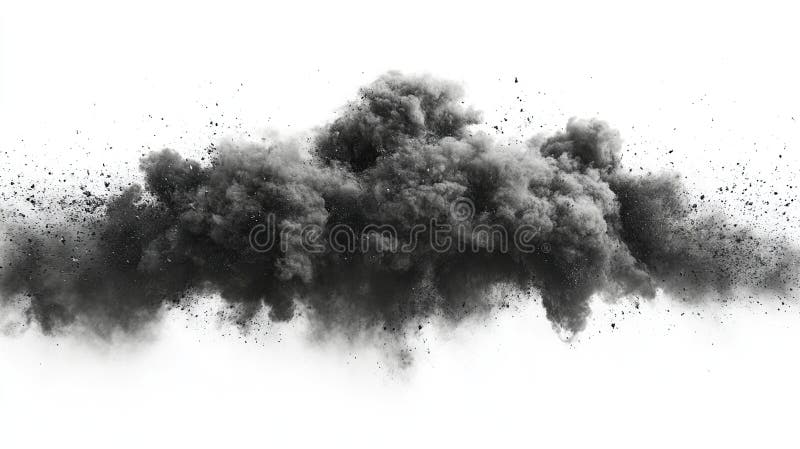 Dark Cloud of Dust Explosion Stock Illustration - Illustration of ...