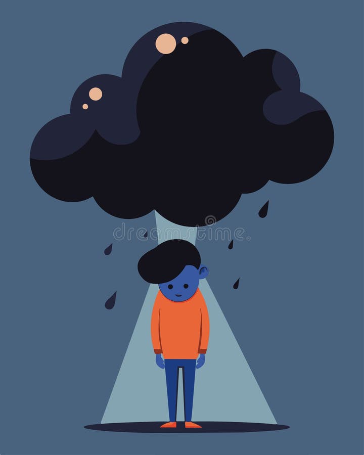 A Dark Cloud Looming Over One Person Representing the Weight and ...