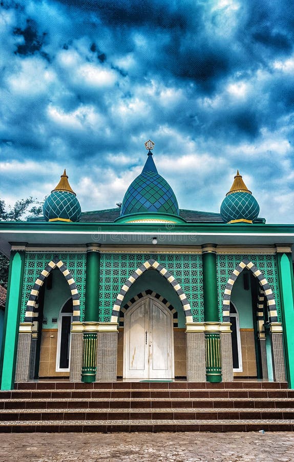 Dark cloud in small Mosque stock photo. Image of dark - 176938784