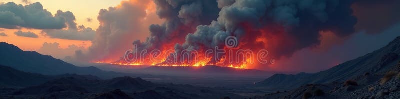 A Dark Cloud of Smoke Billows from the Earth S Surface Fire Storm ...