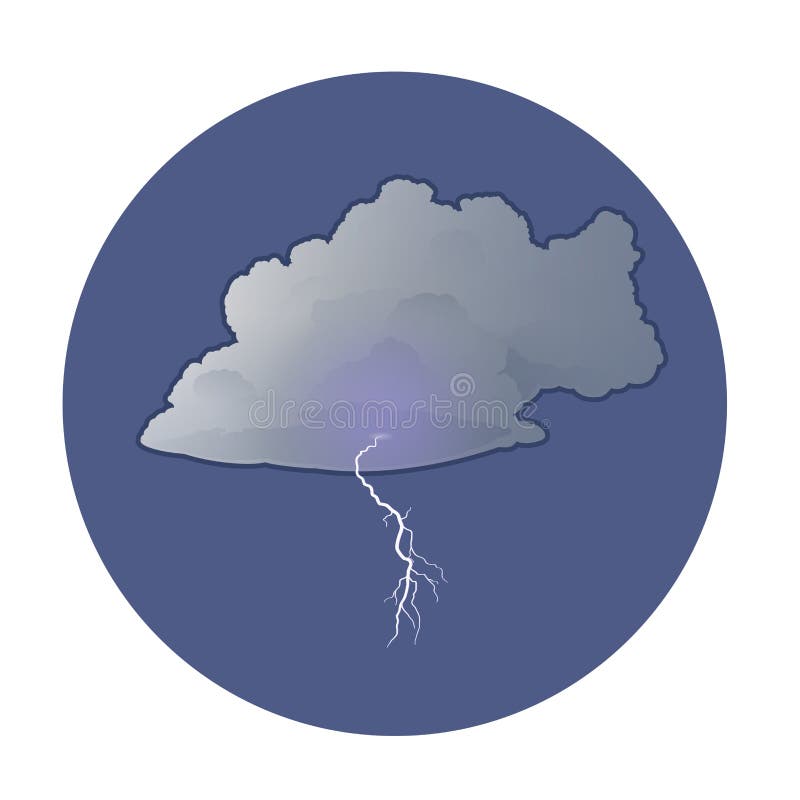 Dark Clouds With Lightning Drawing