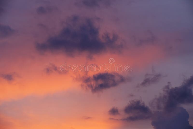Dark Clouds Against a Scarlet Pink Sky during Sunset Stock Image ...