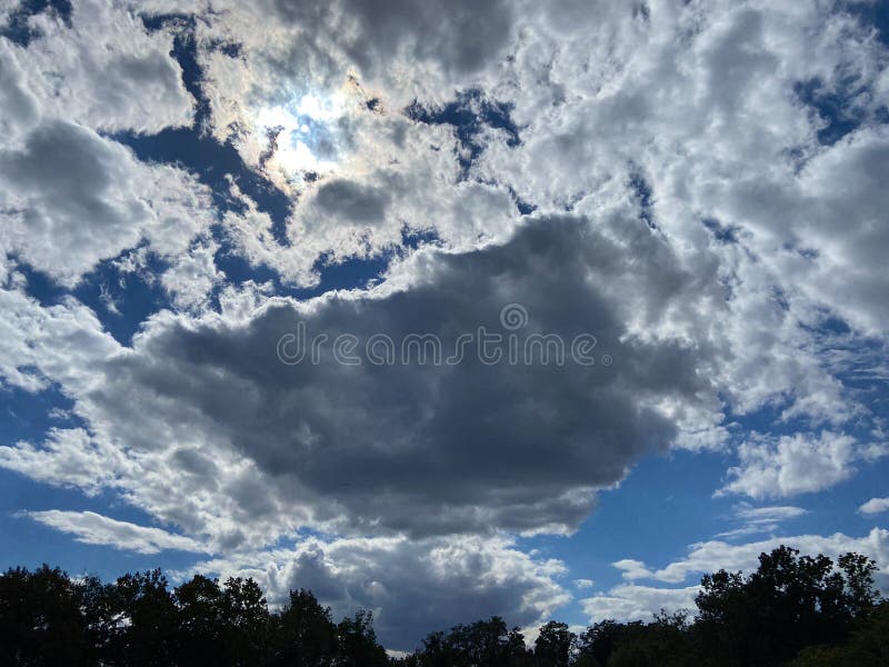 Dark Clouds and Blue Sky in September in Fall Stock Image - Image of ...