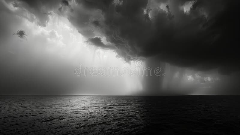 Dark Clouds Casting an Ominous Shadow Over the Waters Surface As a ...