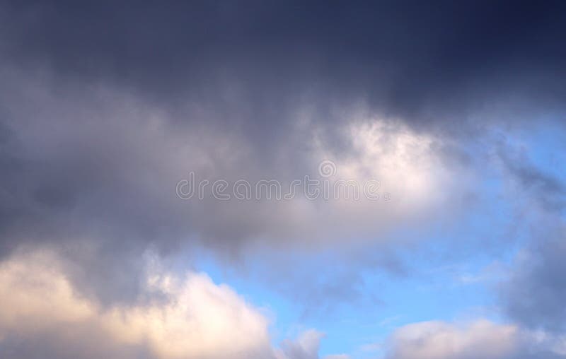 Clear Sky and Storm Clouds on the Sea. Half the Sky is Clear, Half are ...