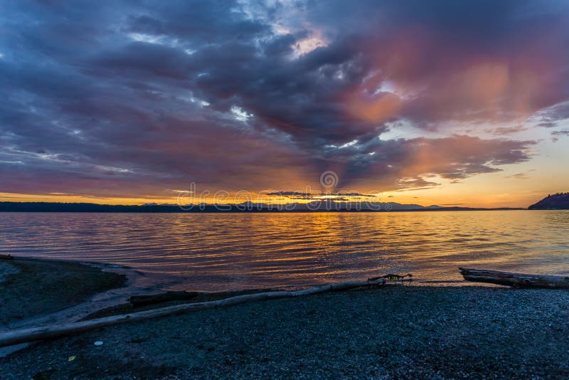 Sunset and Dark Clouds 6 stock image. Image of nature - 153039467