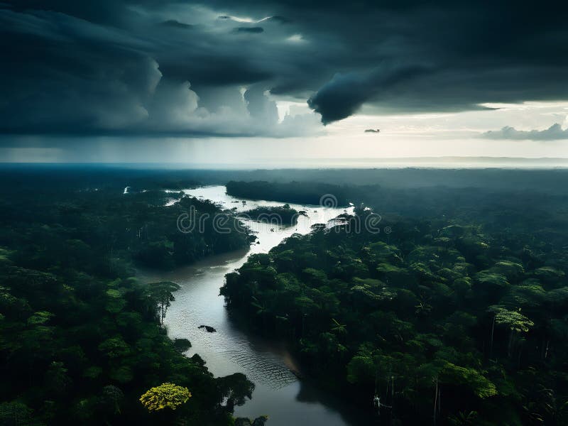 Amazon Dramatic Rainforest Stock Illustrations – 303 Amazon Dramatic ...