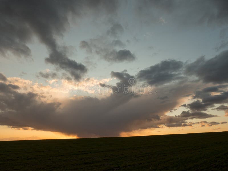 Dark Clouds Red Sun at Sunset Day Stock Image - Image of china, dark ...