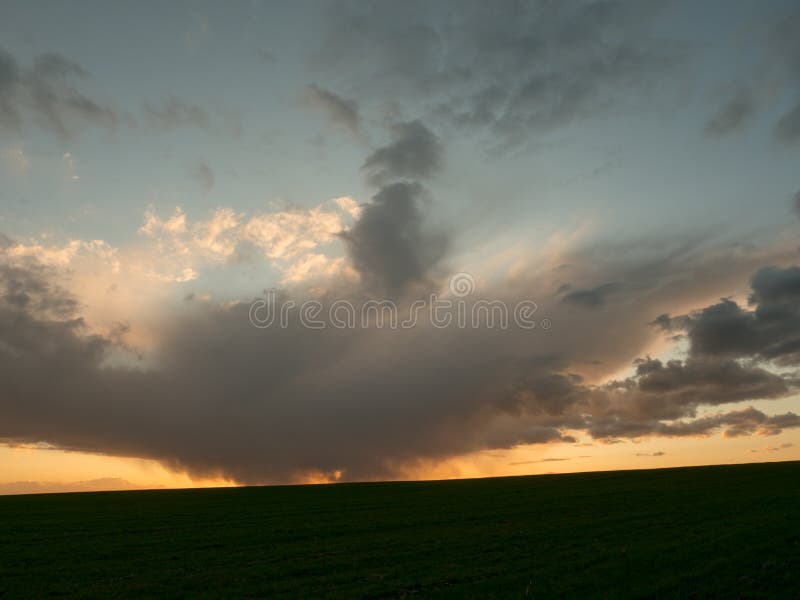 Dark Clouds Red Sun at Sunset Day Stock Photo - Image of dark, china ...