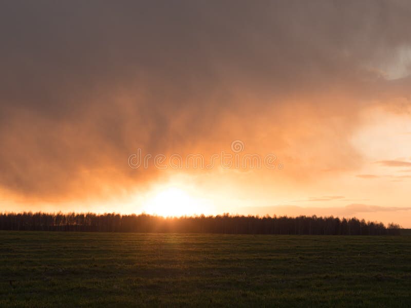 Dark Clouds Red Sun at Sunset Day Stock Photo - Image of clouds, heaven ...