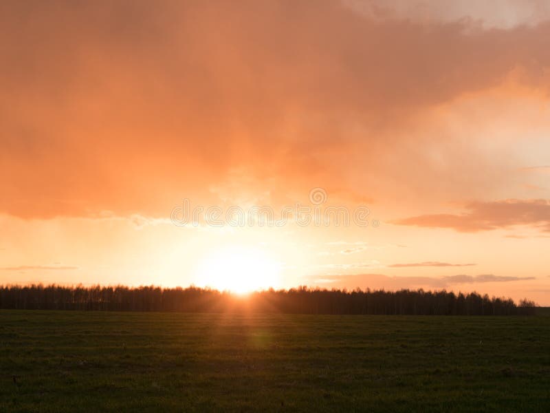 Dark Clouds Red Sun at Sunset Day Stock Photo - Image of clouds, heaven ...