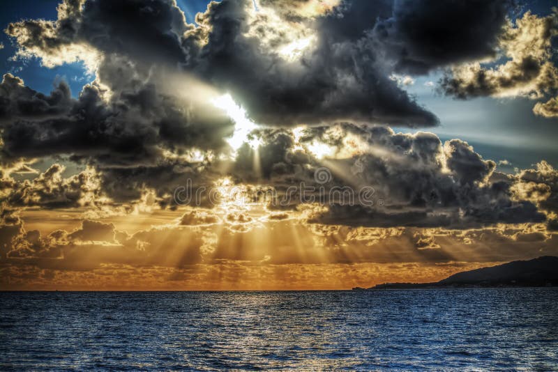 Dark clouds at sunset stock image. Image of cloud, beautiful - 61551713