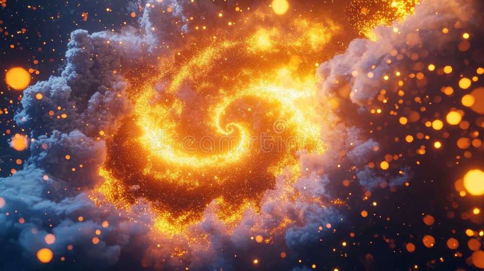 A Dark Cloudscape Illuminated by Glowing Light Particles: Symbolizing ...