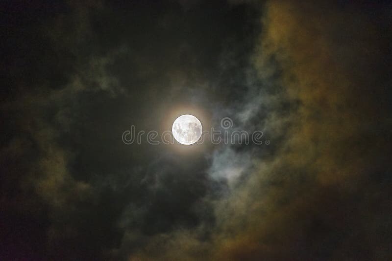 Dark cloudy moonscape stock photo. Image of round, nature - 263161838