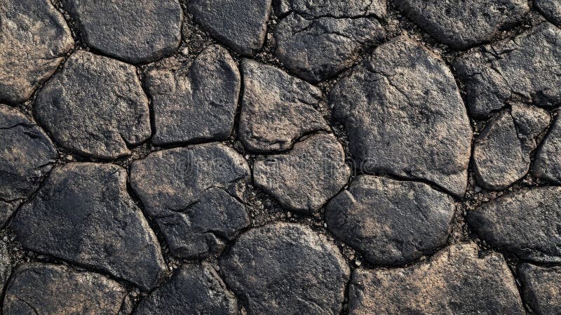 Dark Cobblestone Texture Irregular Pattern, Close-up, Stone Road ...
