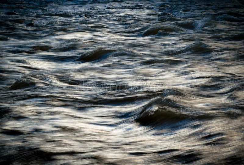 Dark Cold Winter River with Waves Stock Image - Image of season, river ...
