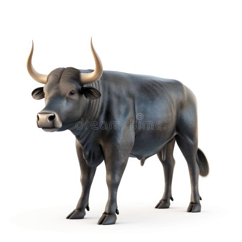 Dark-colored Bull Presented in a Studio Setting Stock Illustration ...